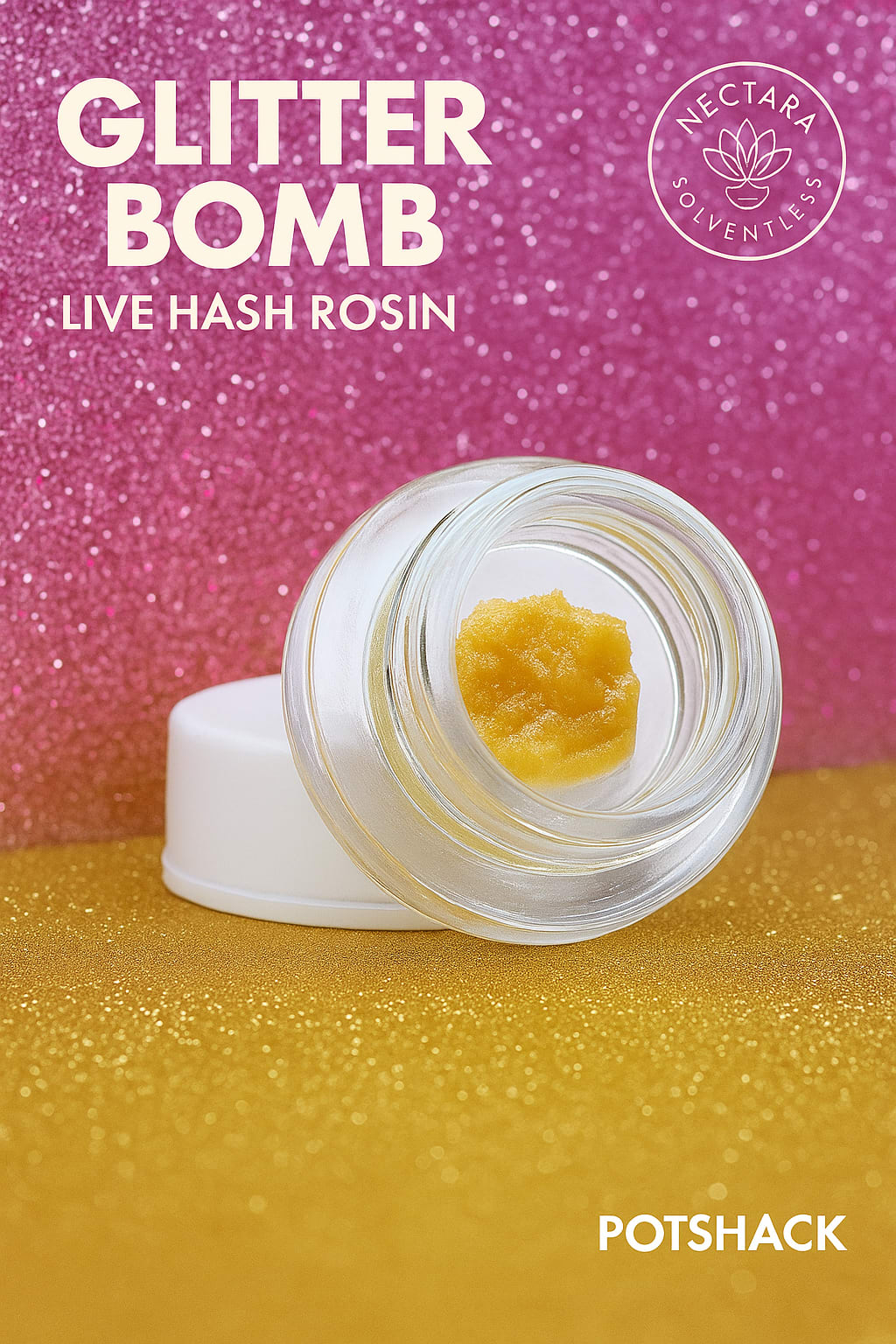 Glitter Bomb Live Hash Rosin - Nectur Solventless | The Pot Shack